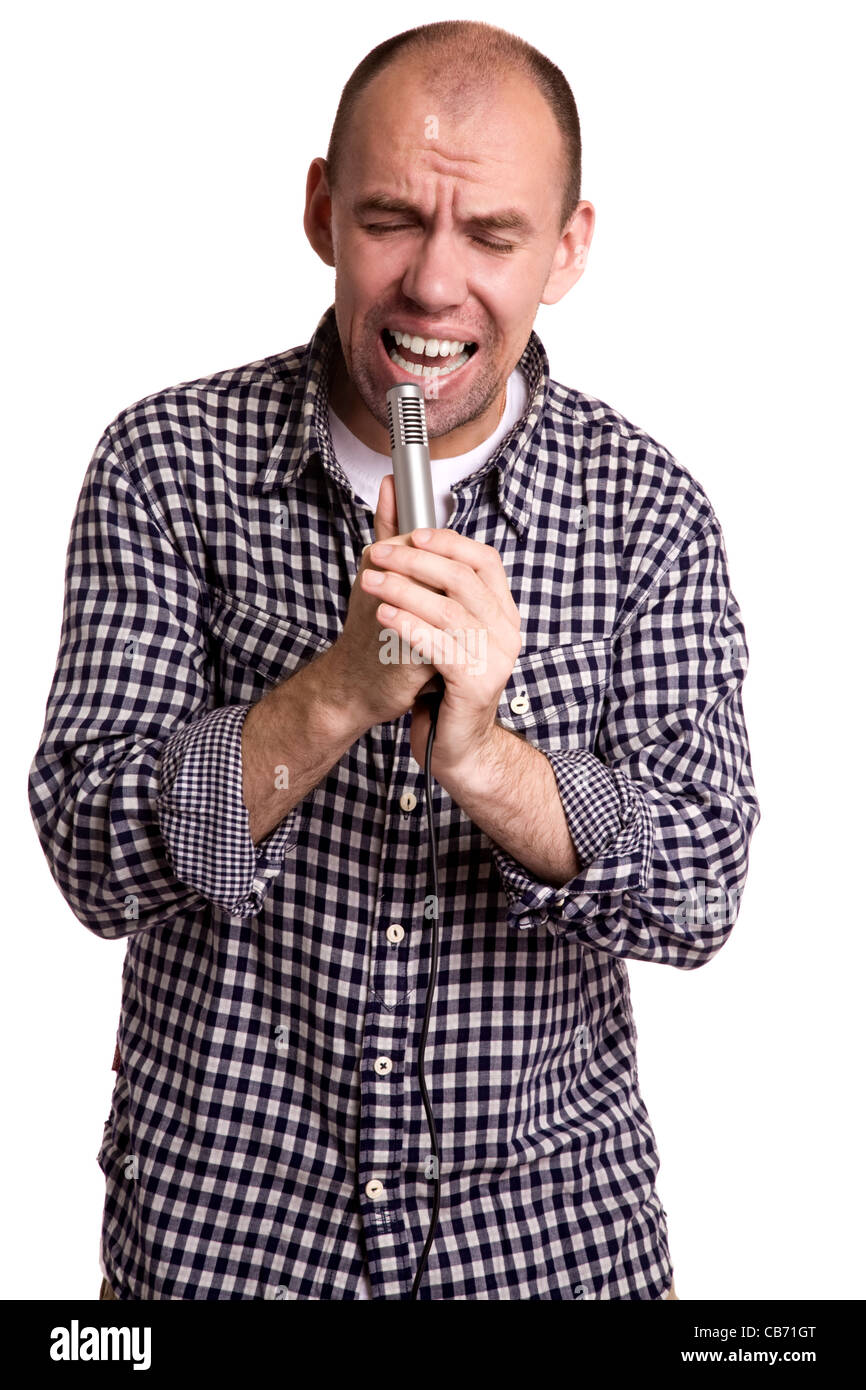 singer isolated on white background, selective focus Stock Photo - Alamy