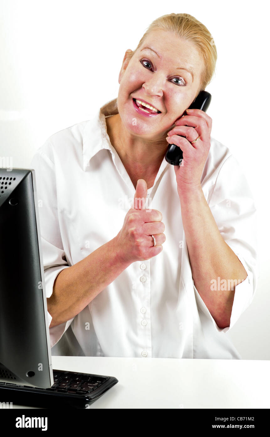 an office employee during a telephone conversation Stock Photo - Alamy
