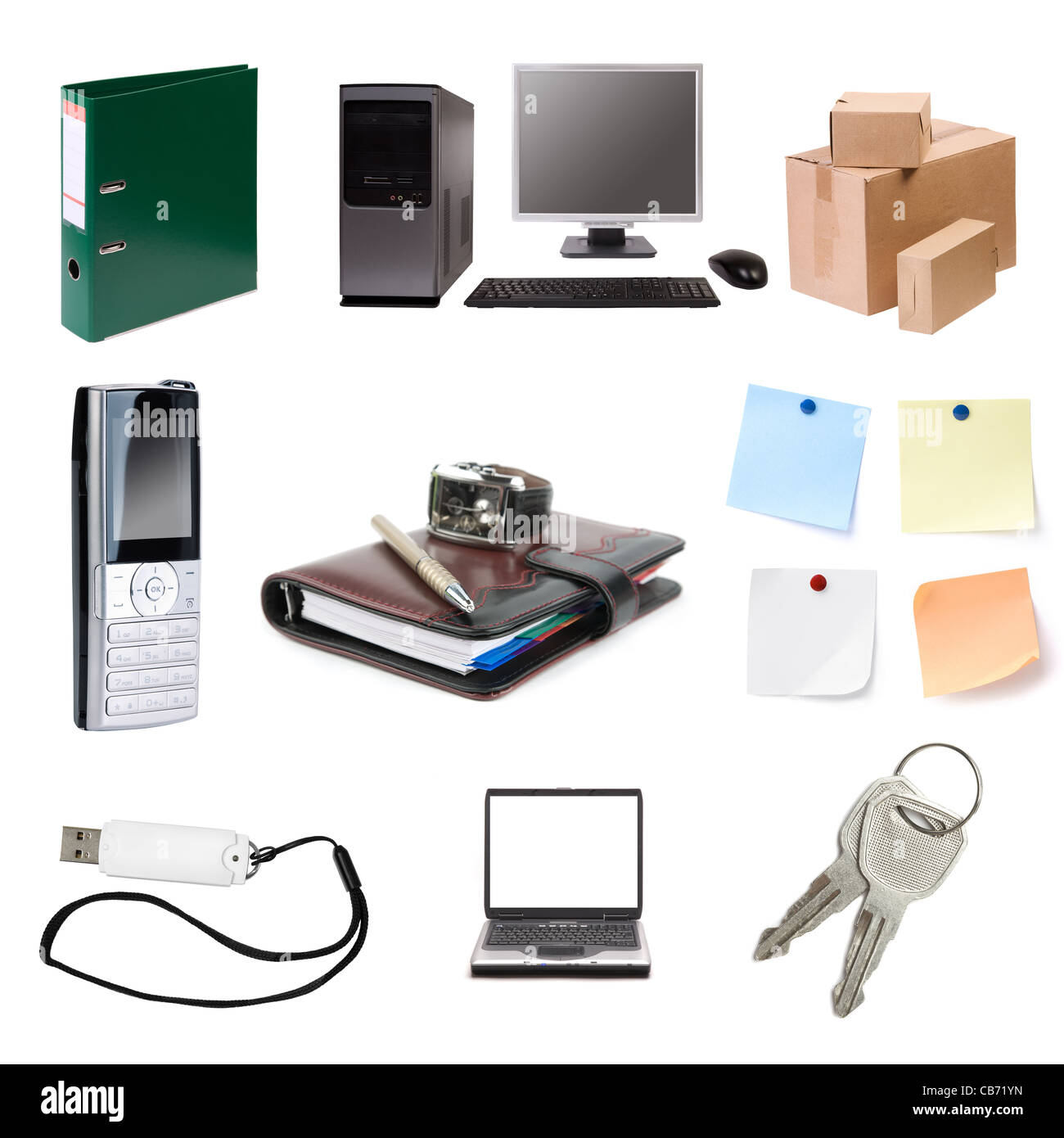 office items isolated on white background, made from my images and ...