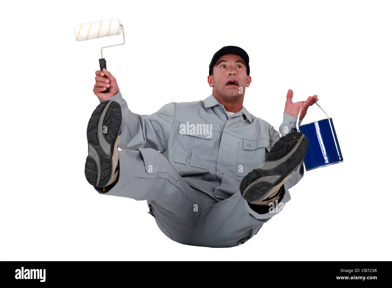 Decorator falling over Stock Photo - Alamy