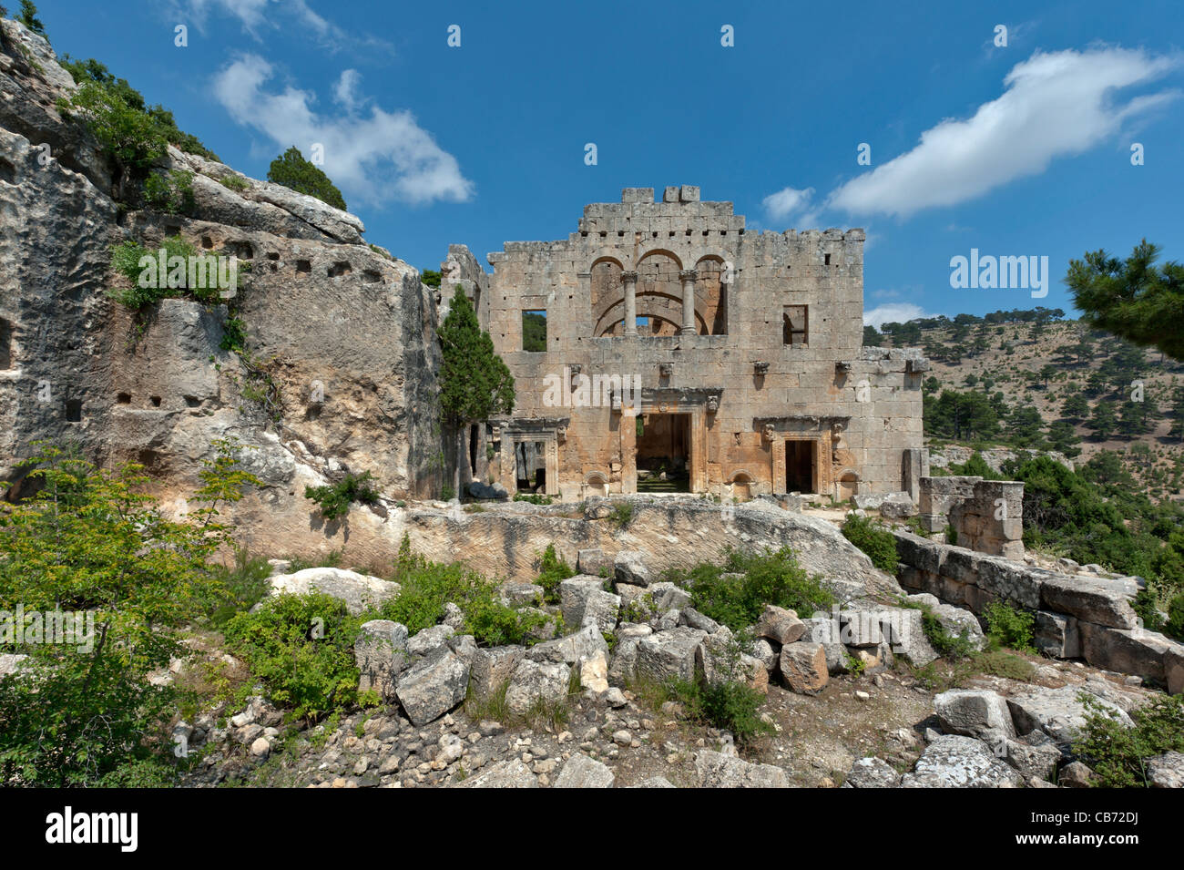 Alahan Monastery, 4. century A.D., Mut Mersin Turkey Stock Photo - Alamy