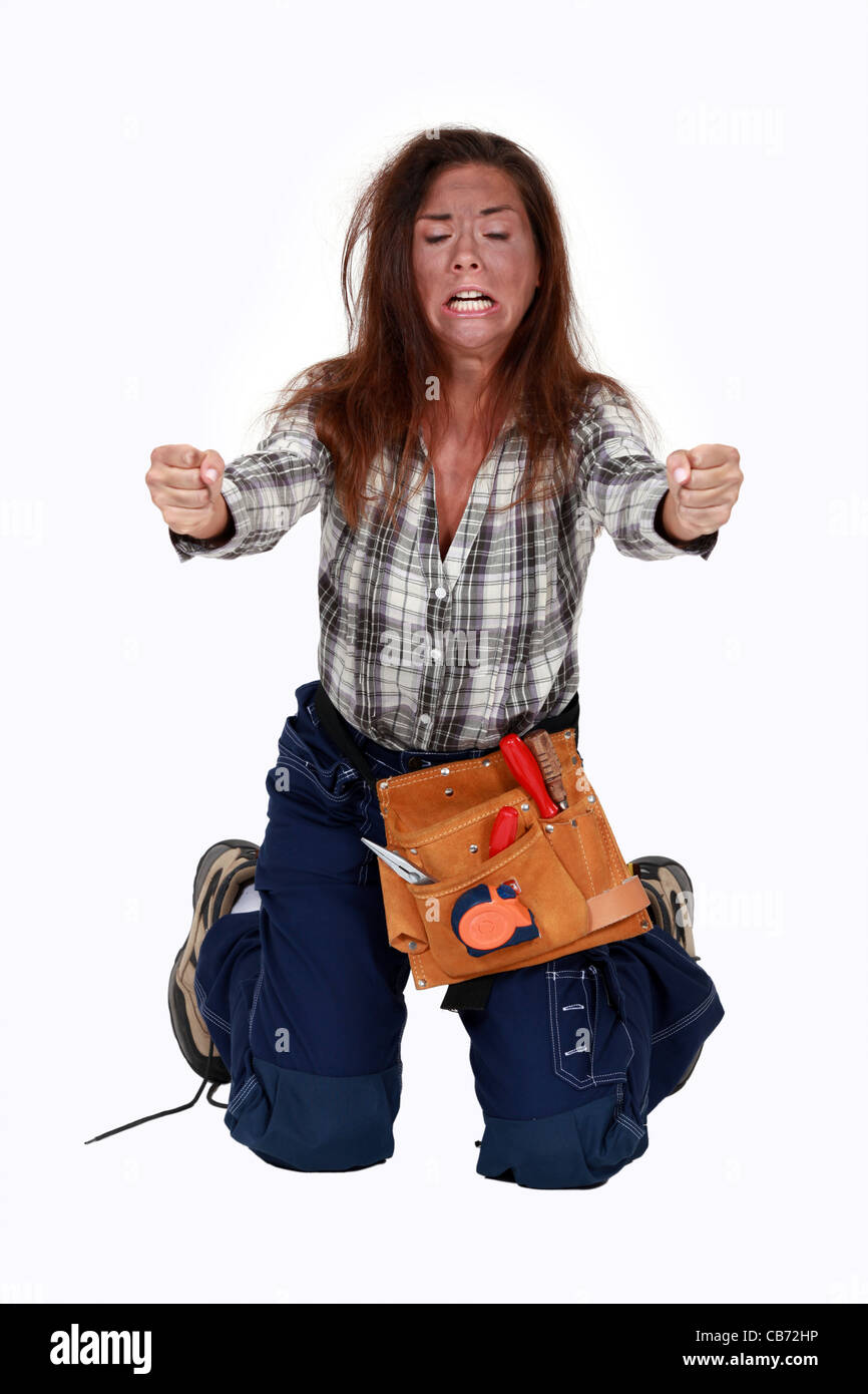 Young woman electrocuted Stock Photo - Alamy