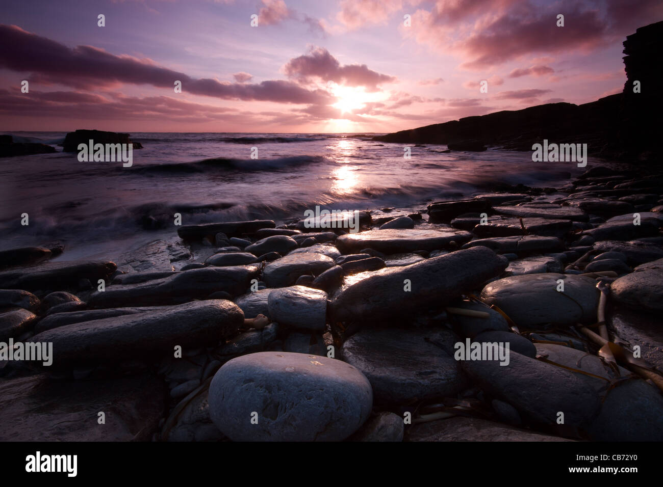 Orkney, Sandgeo sunset Stock Photo - Alamy