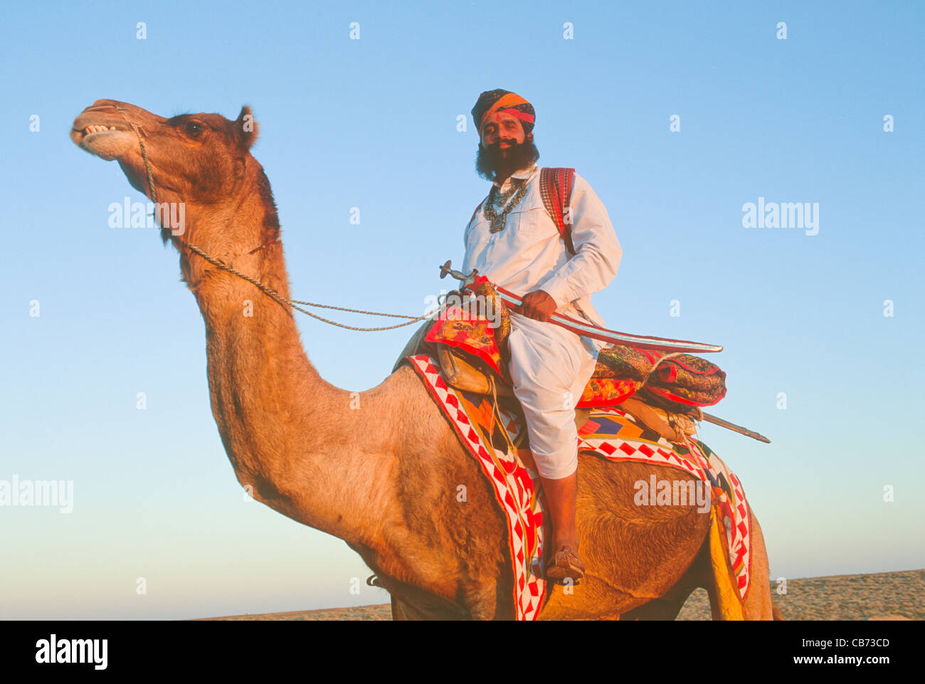 Mr Desert in traditional Rajput, Rajasthani dress carrying a sword ...