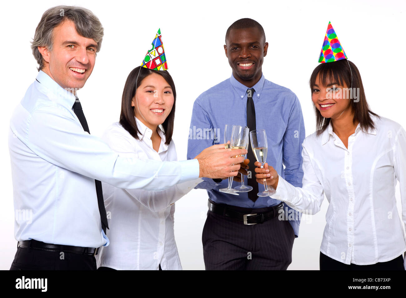 Businessmen businesswomen toasting hi-res stock photography and images ...