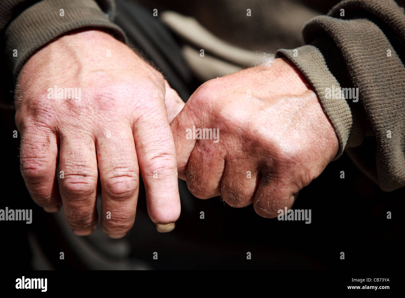 Homeless old man close up hi-res stock photography and images - Alamy