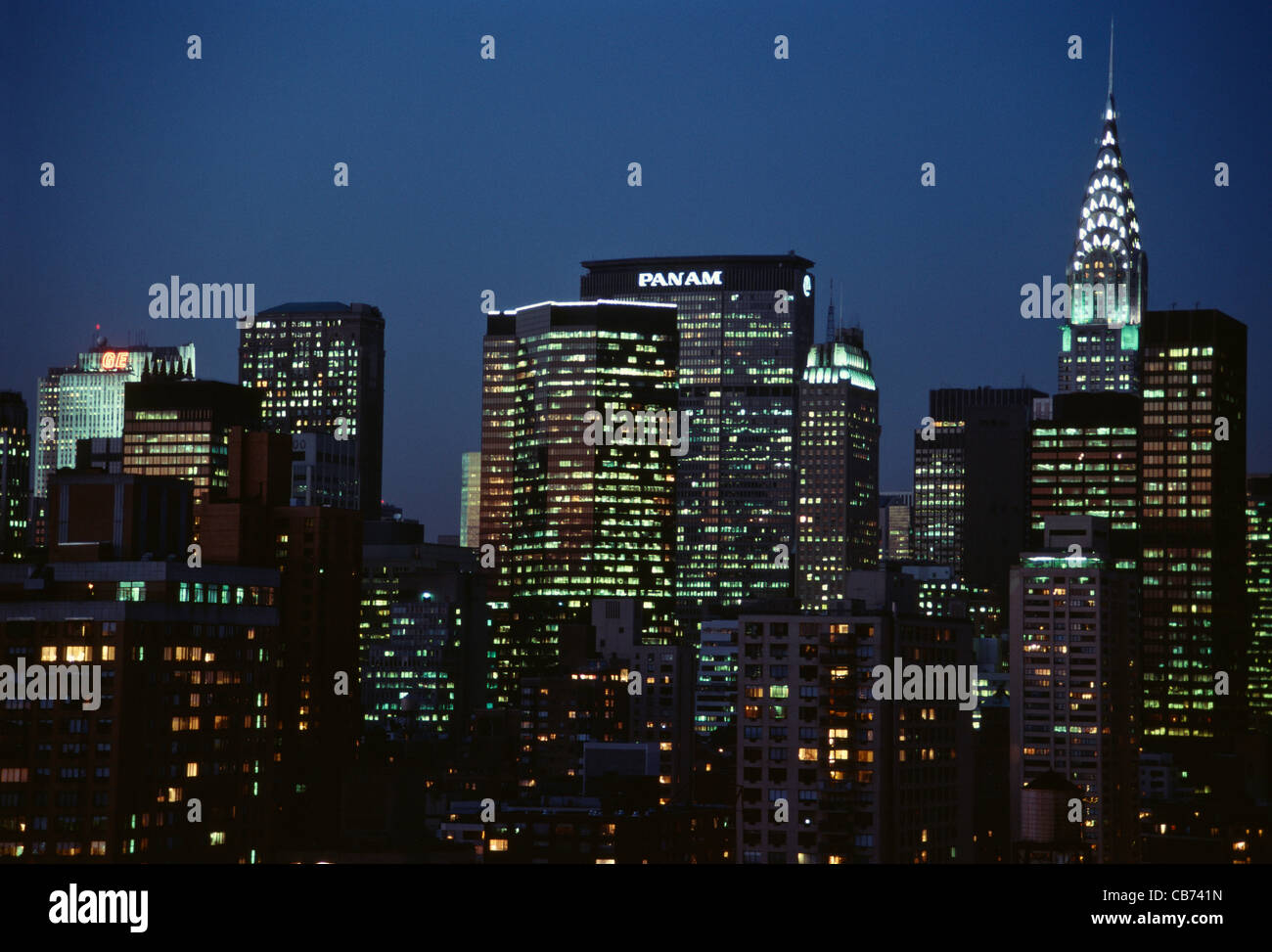 Vintage New York Skyline with Pan Am Building, NYC Stock Photo - Alamy