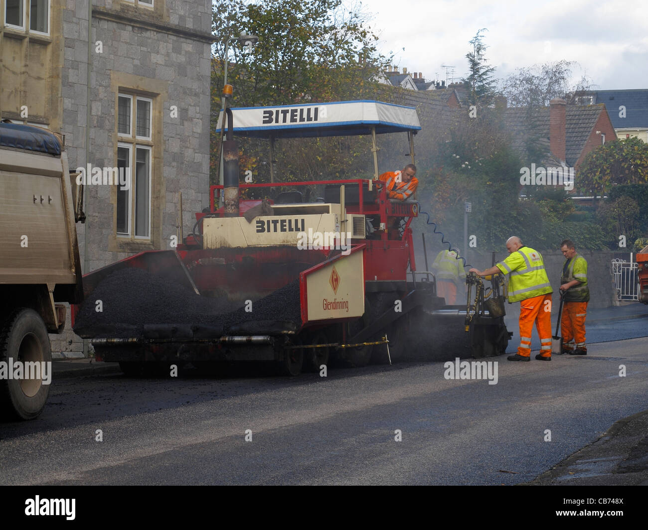 Glendinning Bitelli machine resurfacing a frost damaged road in ...