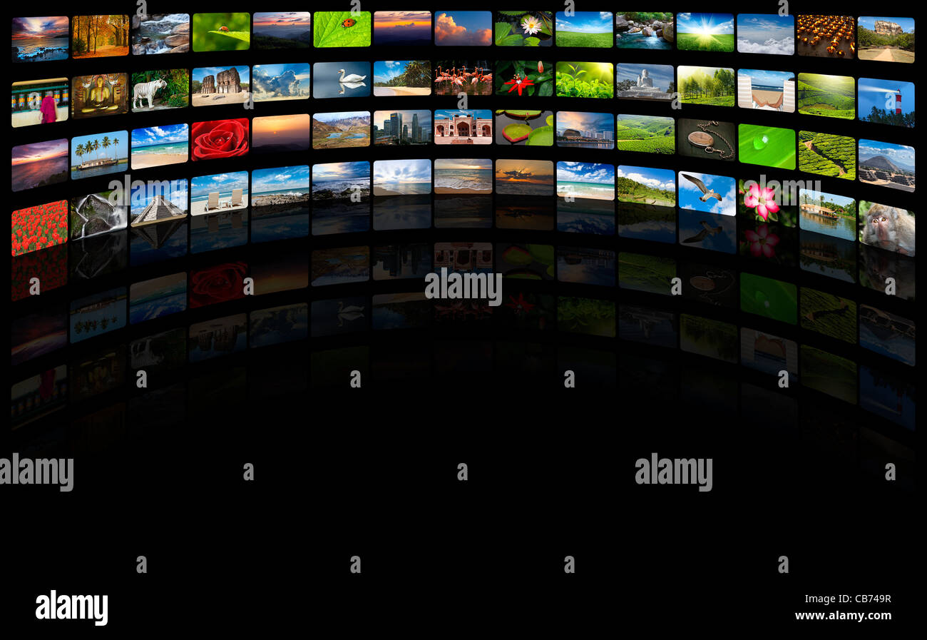 Social media - multimedia background of images Stock Photo - Alamy