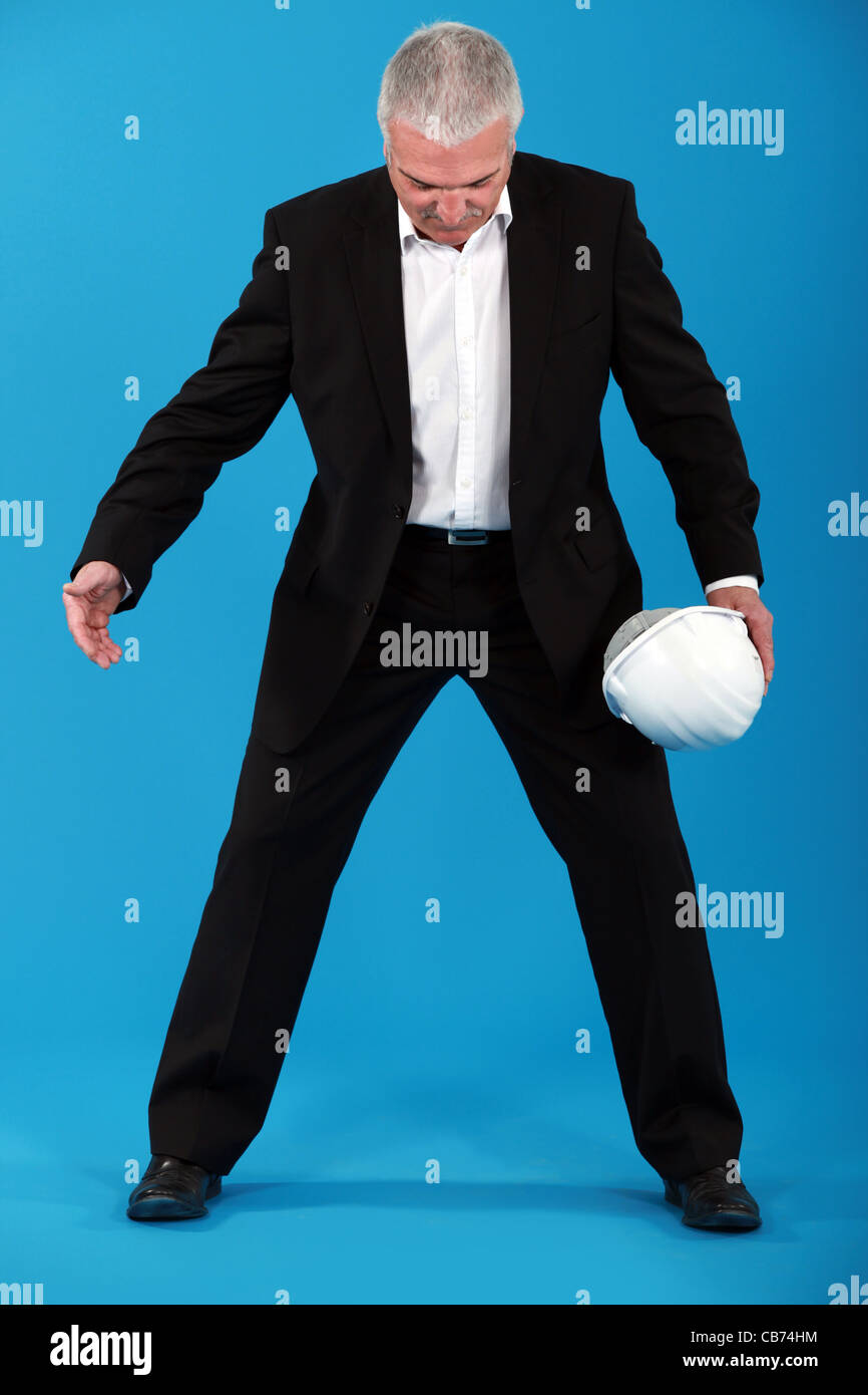 An invisible object passing between a man's legs Stock Photo - Alamy