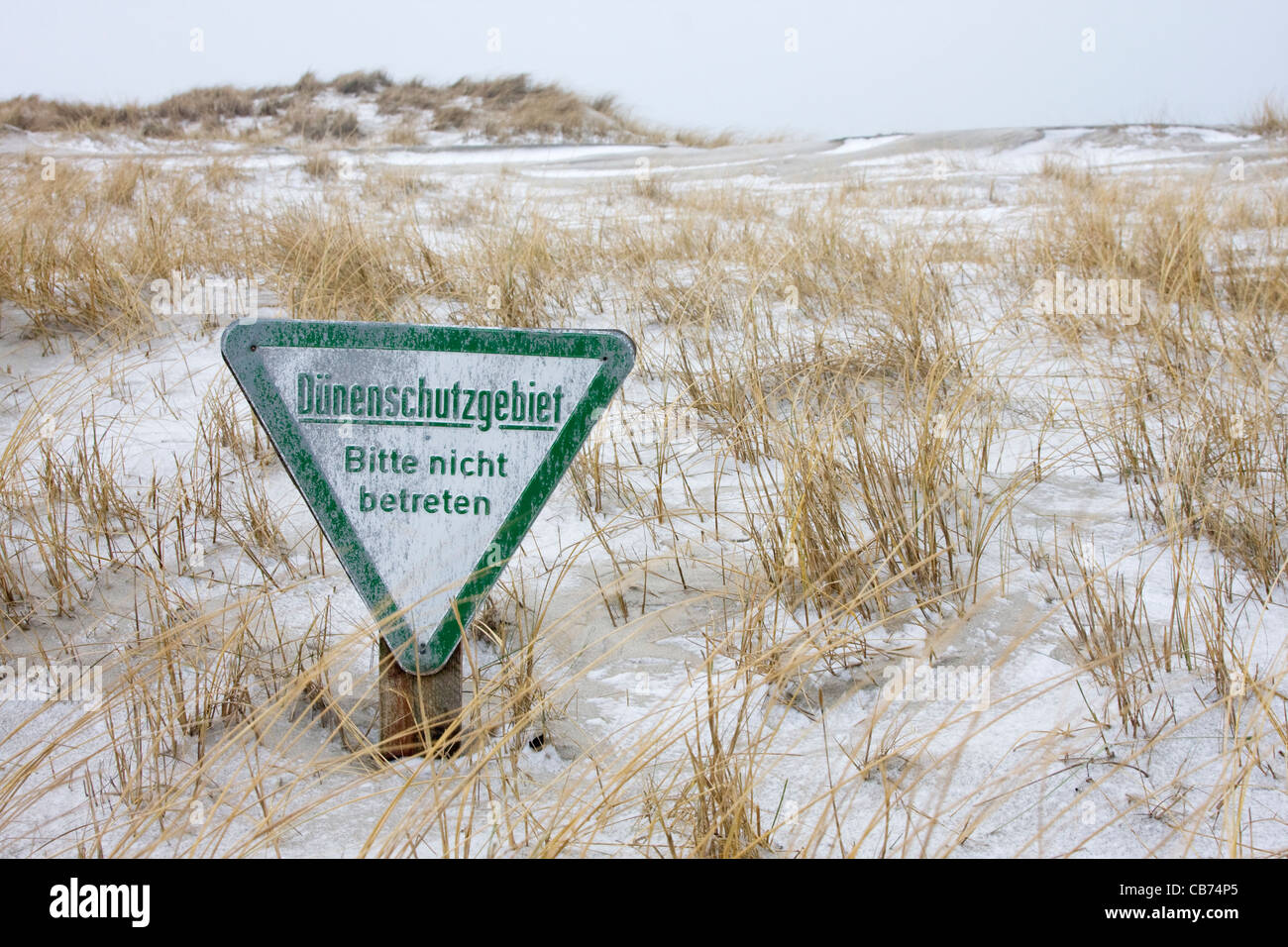 Sign with dunes dependency Stock Photo - Alamy