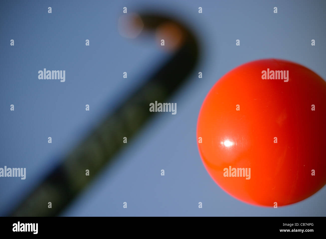Hockey racket and ball, sports equipment close ups Stock Photo - Alamy