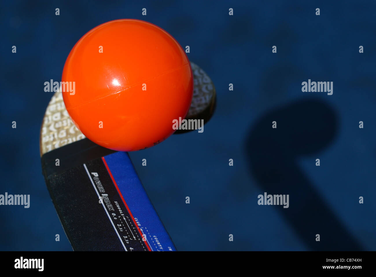 Hockey racket and ball, sports equipment close ups Stock Photo - Alamy