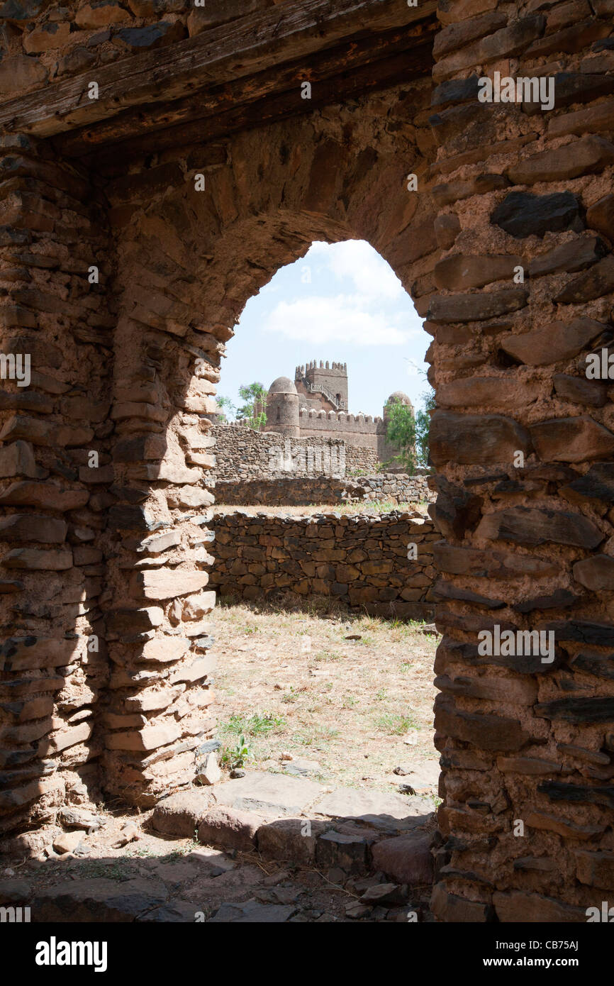 View of Fasiladas Palace from Dawit,s Hall in the Royal Enclosure ...