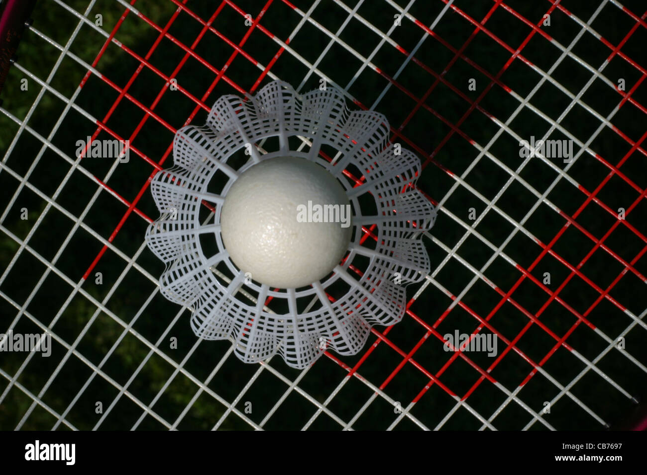 Badminton racket and shuttlecock, close up abstract images Stock Photo ...