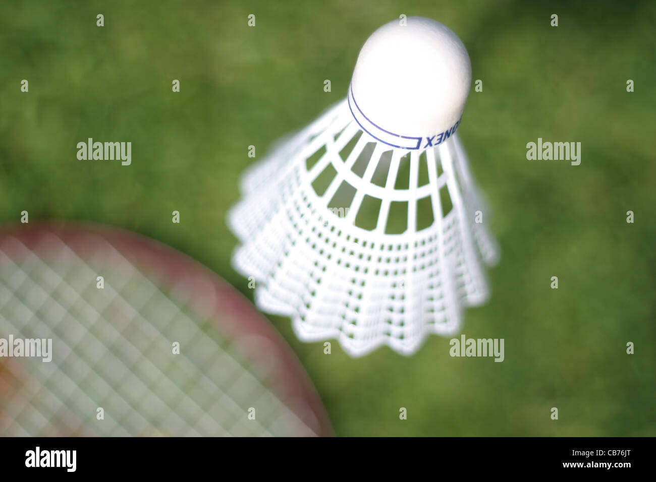 Badminton racket and shuttlecock, close up abstract images Stock Photo ...