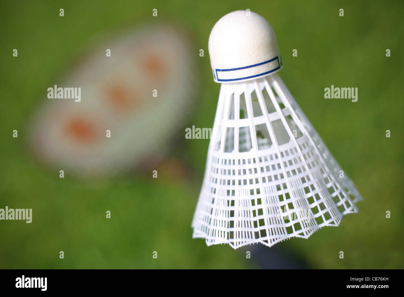 Badminton racket and shuttlecock, close up abstract images Stock Photo ...