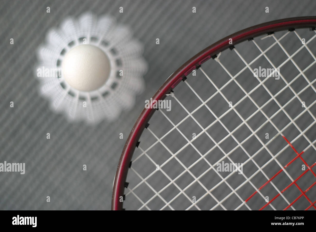 Badminton racket and shuttlecock, close up abstract images Stock Photo ...