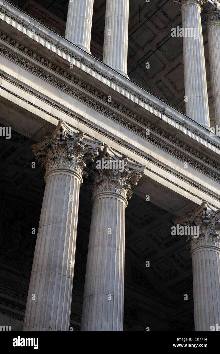 St Paul's Cathedral architectural detail of facade columns, City of ...