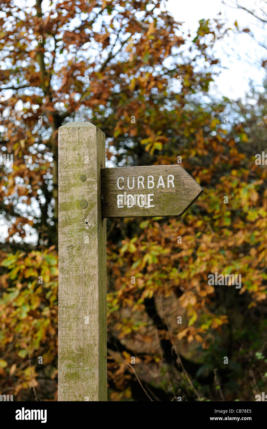 directional sign to curbar edge derbyshire england uk Stock Photo - Alamy