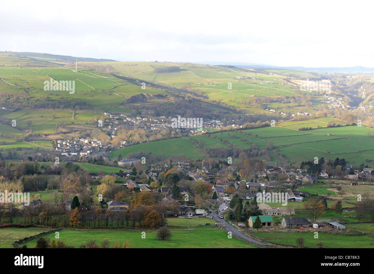 curbar village derbyshire peak district england uk Stock Photo - Alamy
