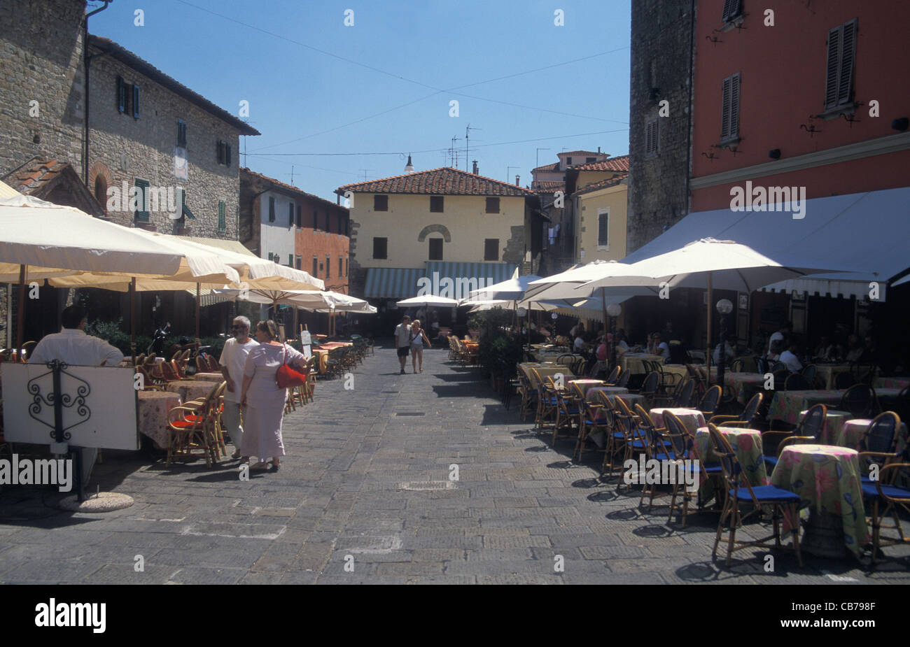 Montecatini, restaurants in the plaza, Tuscany, Italy Stock Photo - Alamy