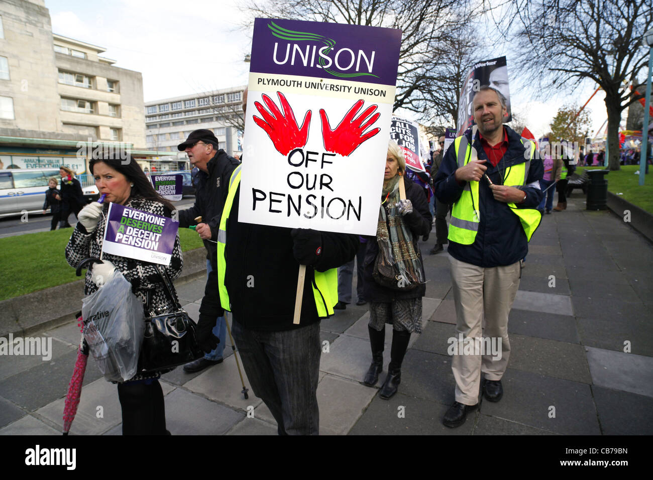 Public sector workers national strike rally in Plymouth in Devon, UK ...