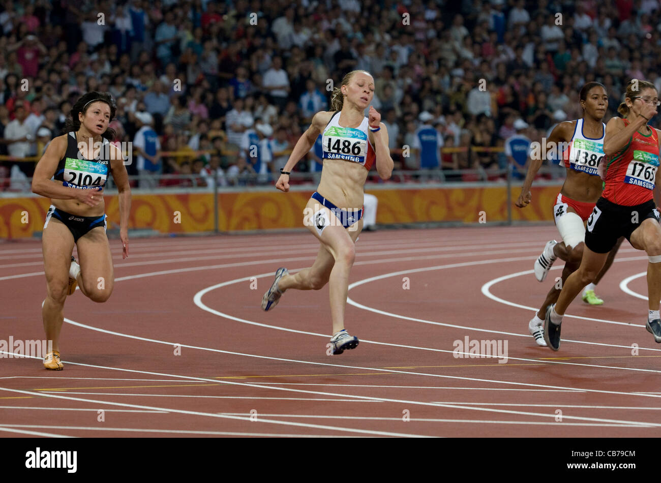 athletic competition at the 2008 Paralympic Games showing the final of ...
