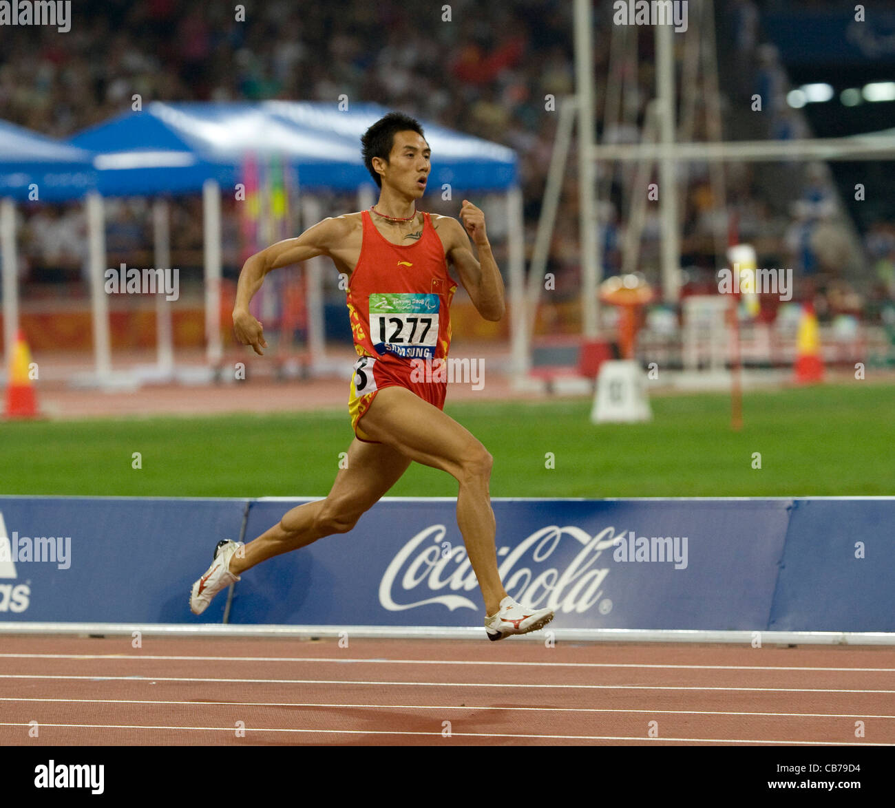athletic competition at the 2008 Paralympic Games showing Chinese ...