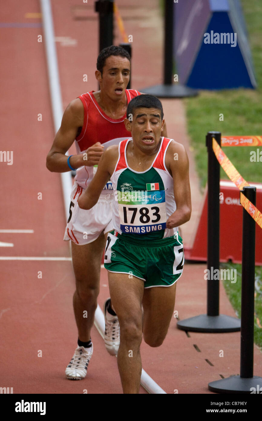 2008 Paralympic Games showing double hand amputee athlete from Mexico ...
