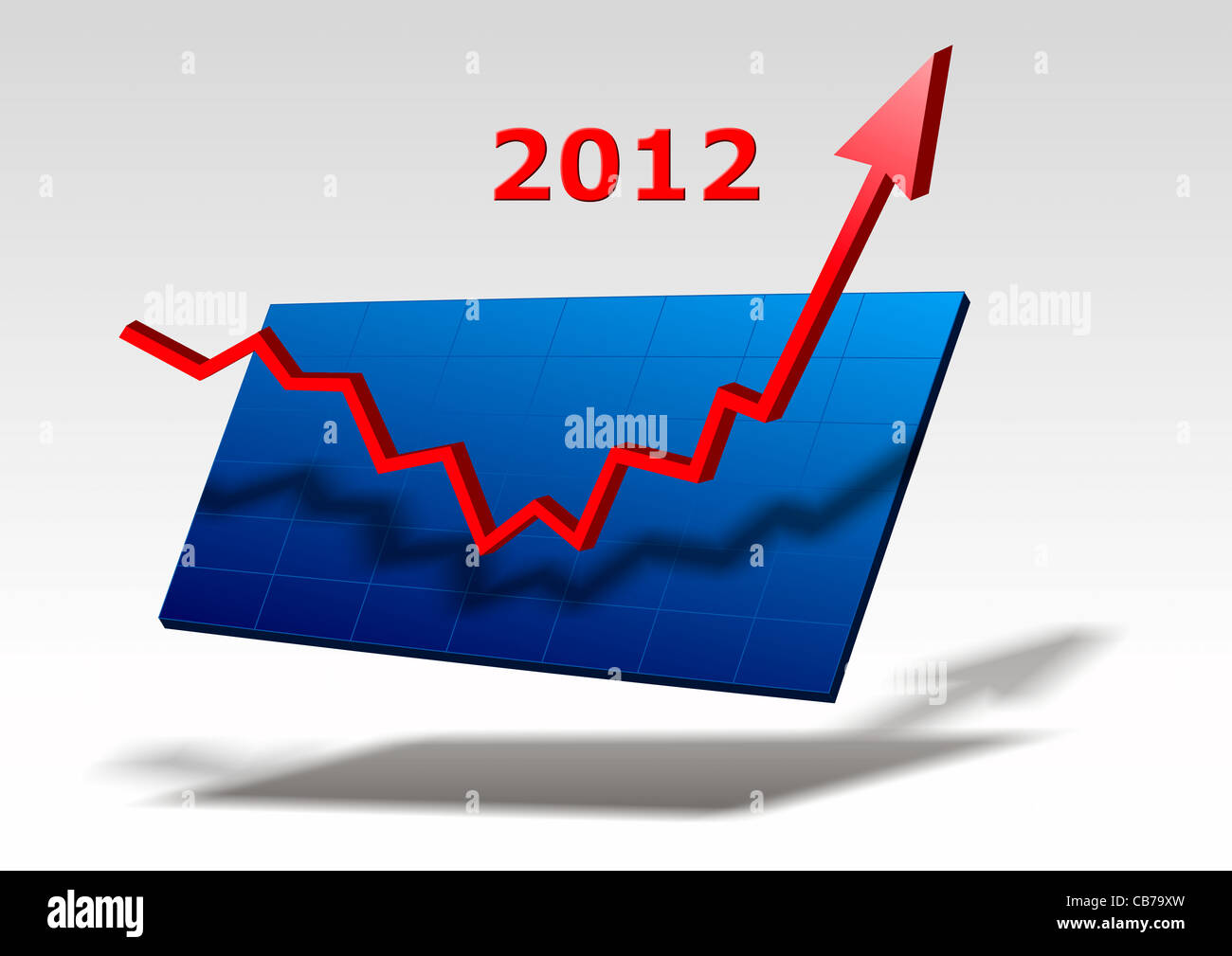 chart with positive graph for year 2012 Stock Photo - Alamy