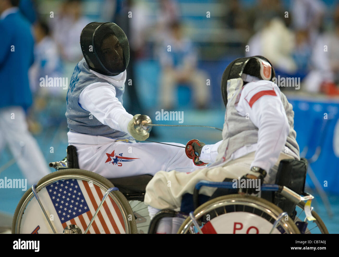 Paralympic Games shows Scott Rodgers of the United States facing off ...