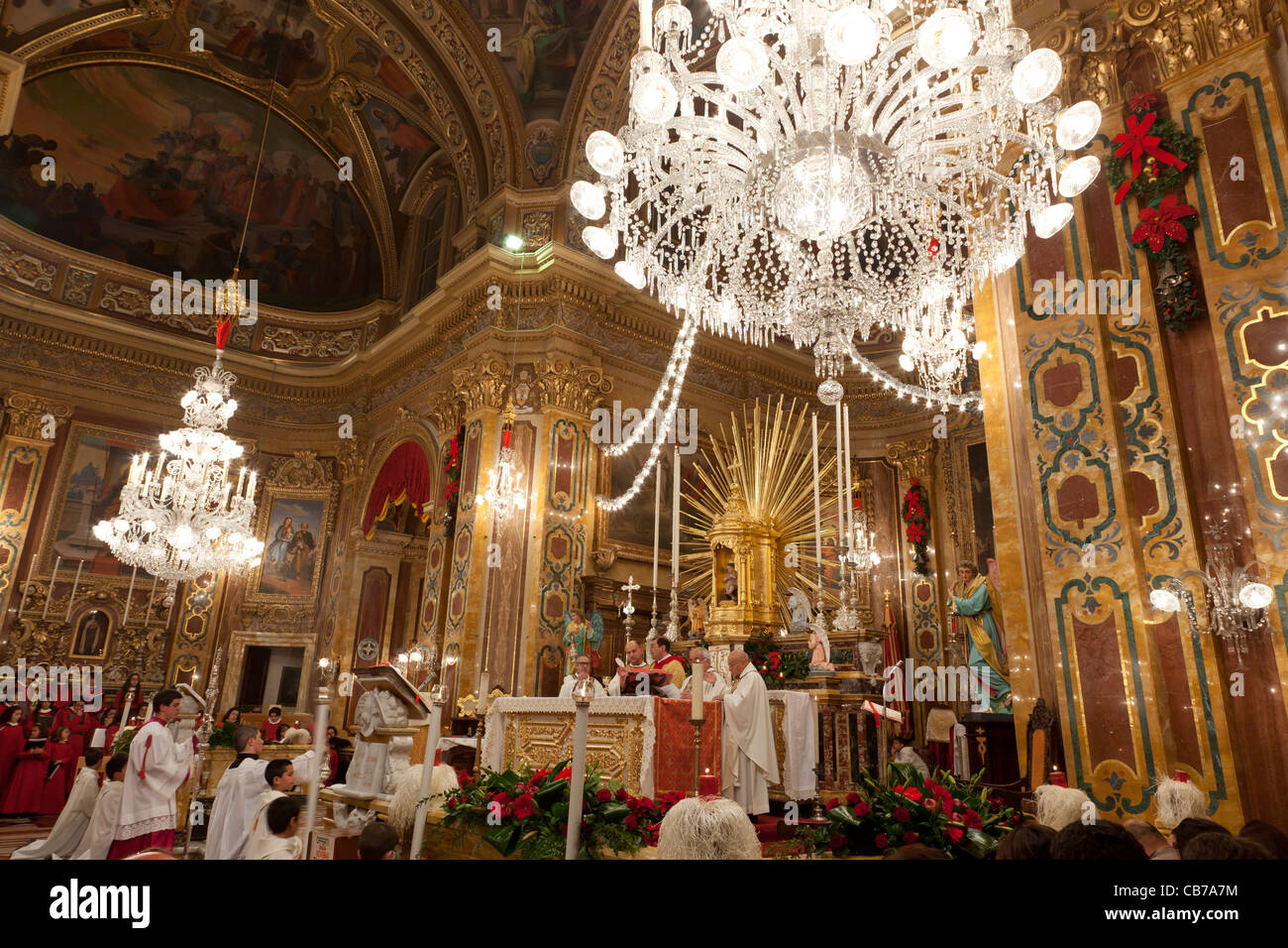 Midnight mass in Maltese parish churches is a sumptuous event held ...