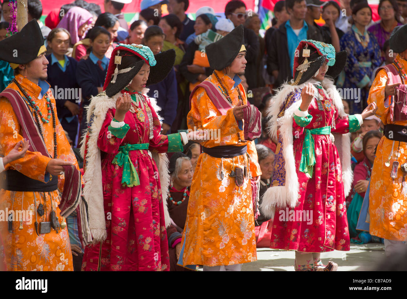 Dancers in traditional dress at a festival to celebrate the Abbot's ...
