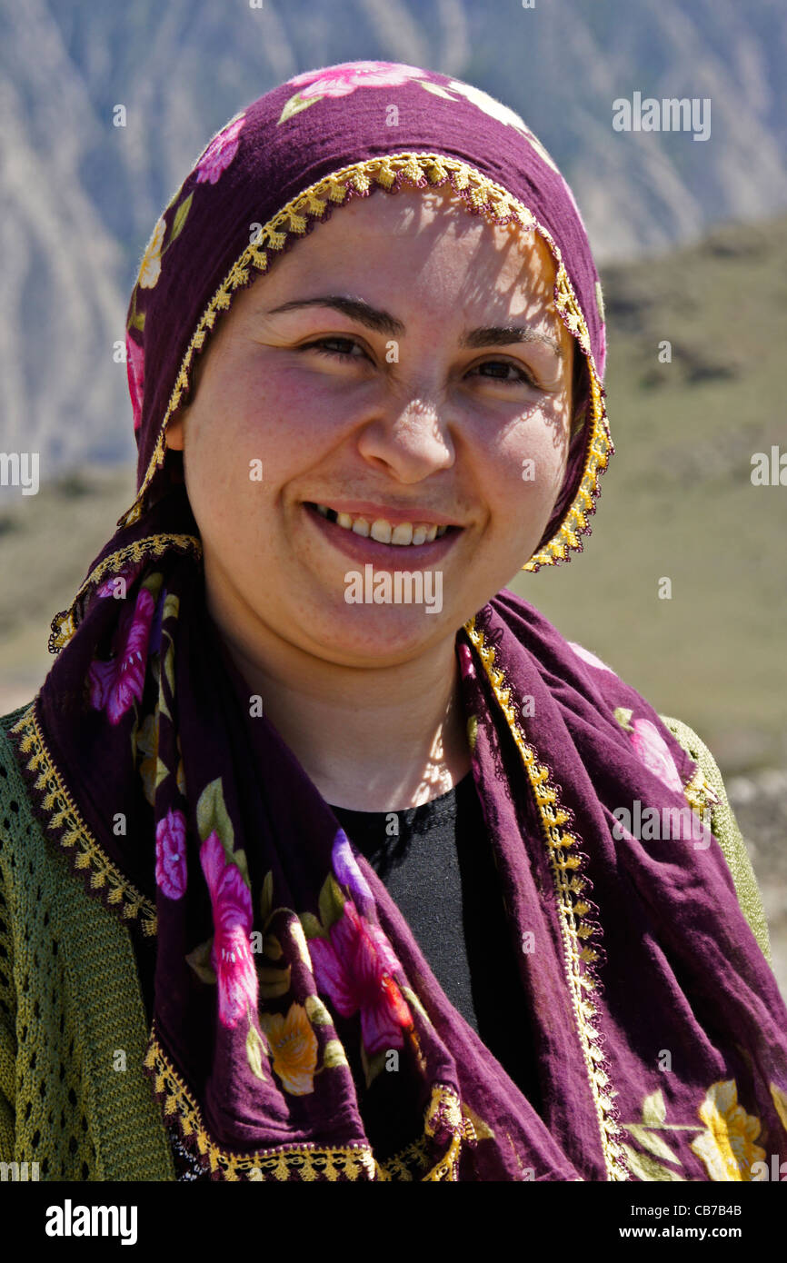 Muslim woman in village of Ishan, Eastern Anatolia, Turkey Stock Photo ...