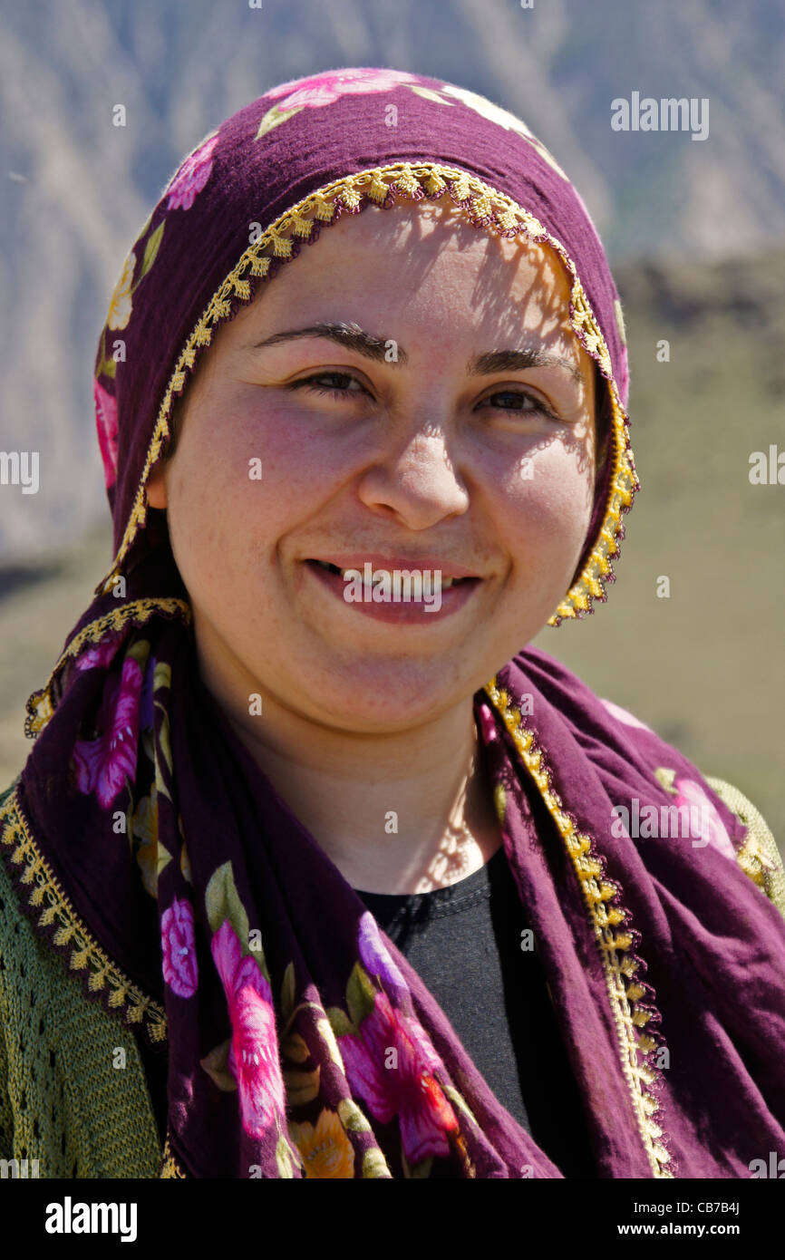 Muslim woman in village of Ishan, Eastern Anatolia, Turkey Stock Photo ...