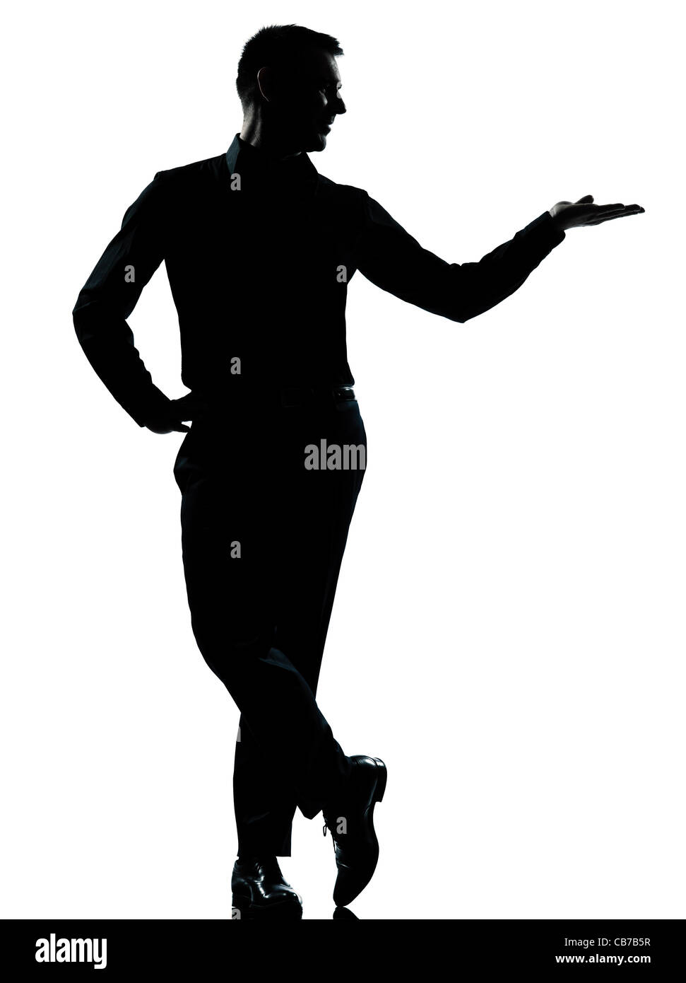 Man presenter isolated on Black and White Stock Photos & Images - Alamy