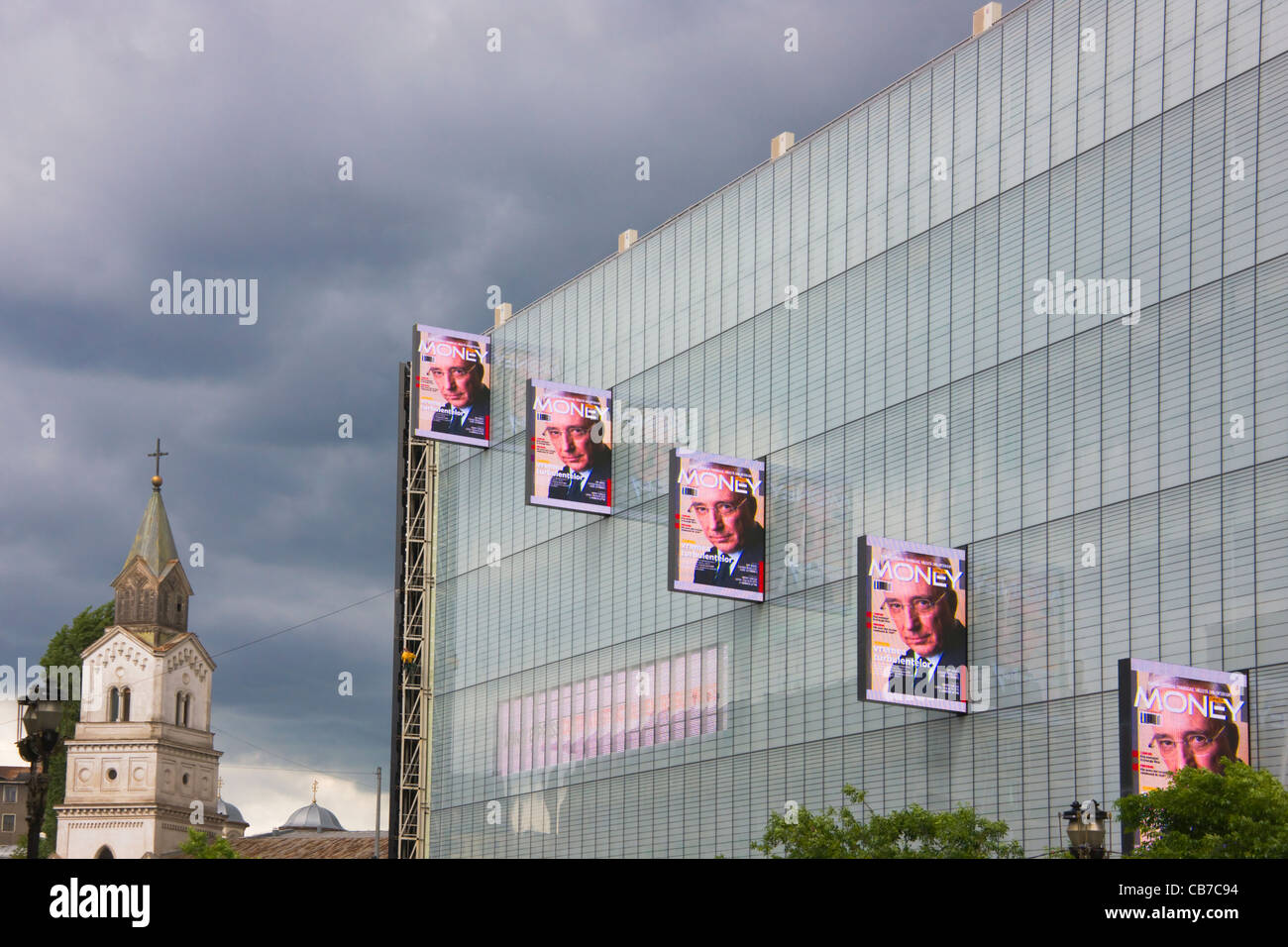 Baratiei Tower with modern building, Bucharest, Romania Stock Photo - Alamy