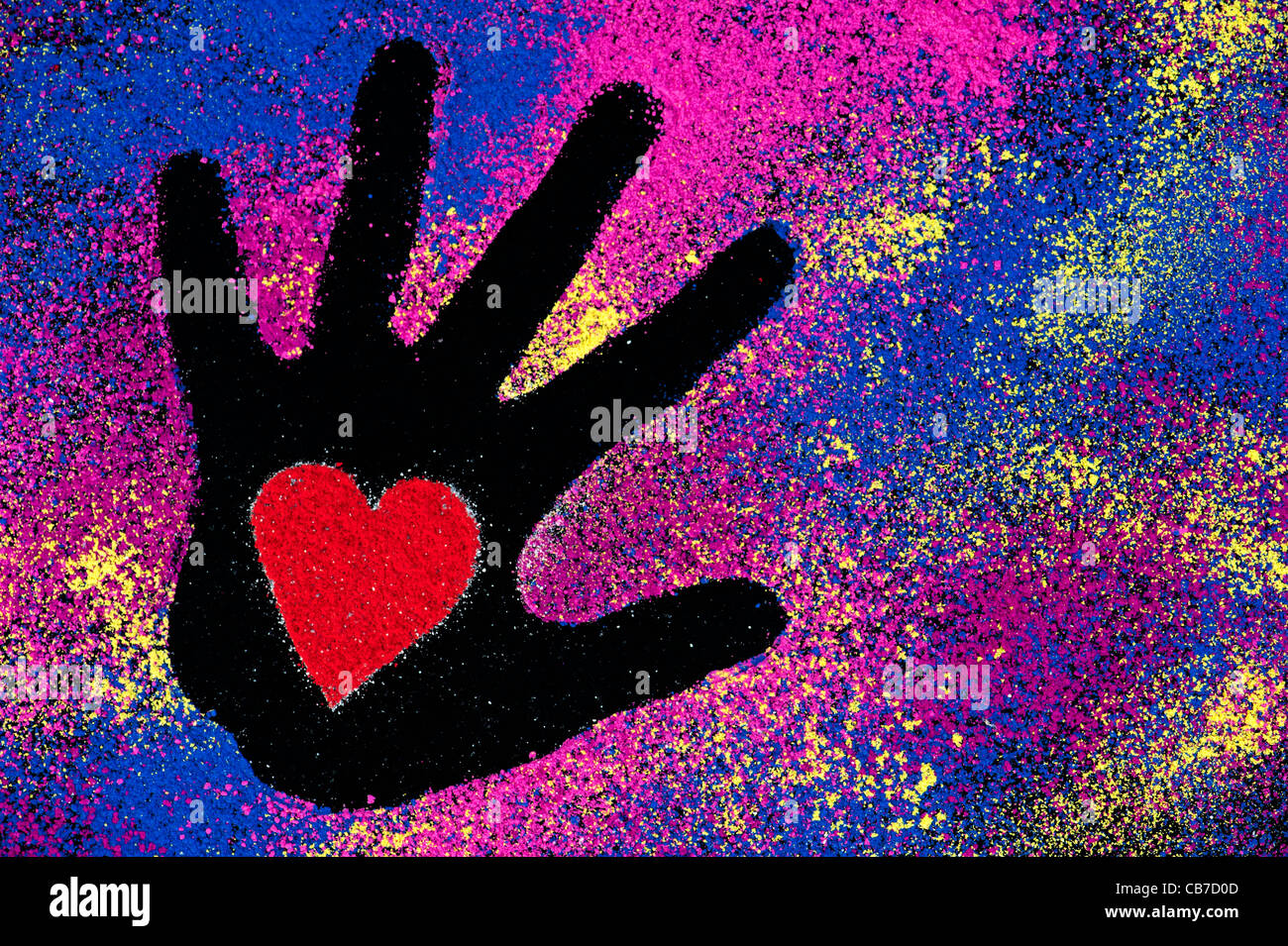 Handprint with heart hi-res stock photography and images - Alamy
