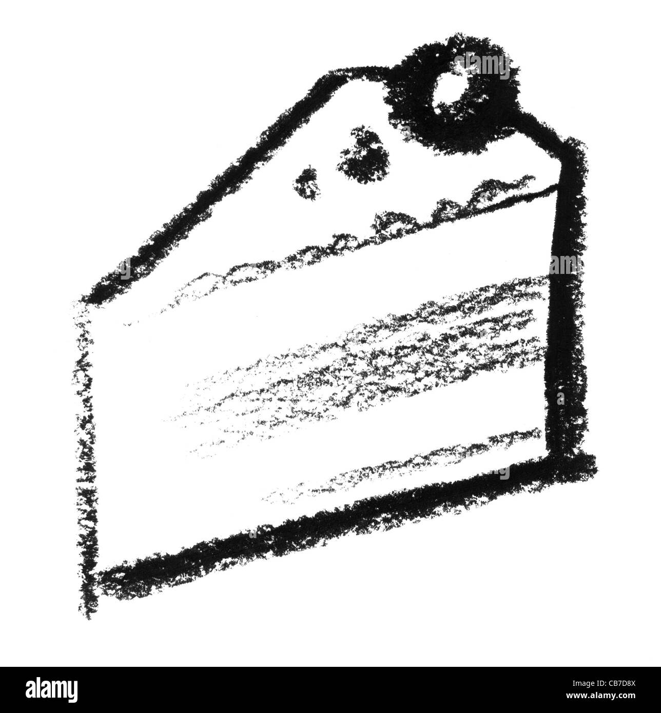 crayon-sketched piece of cake Stock Photo - Alamy