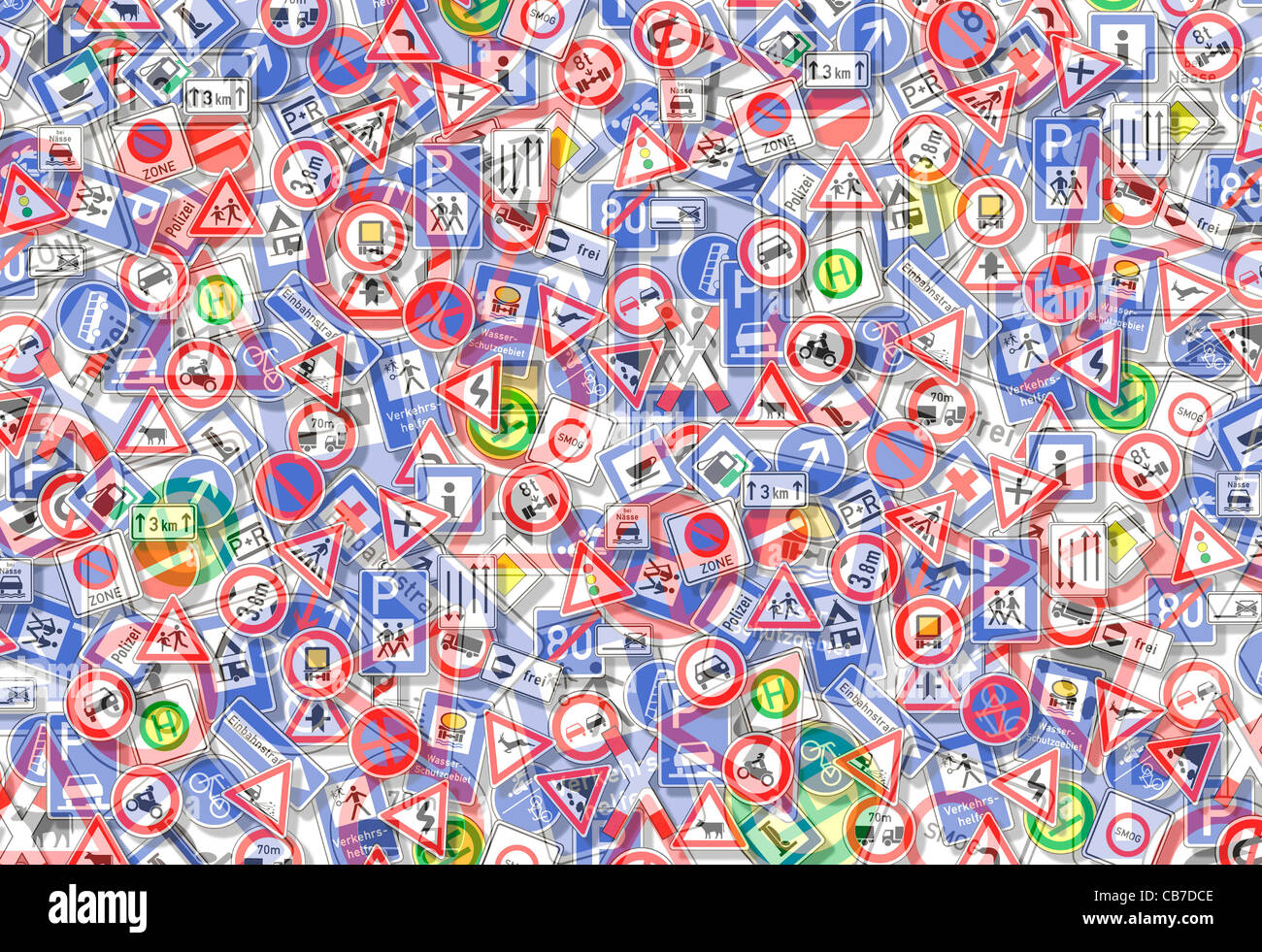 traffic and order theme showing a collage with lots of various german ...