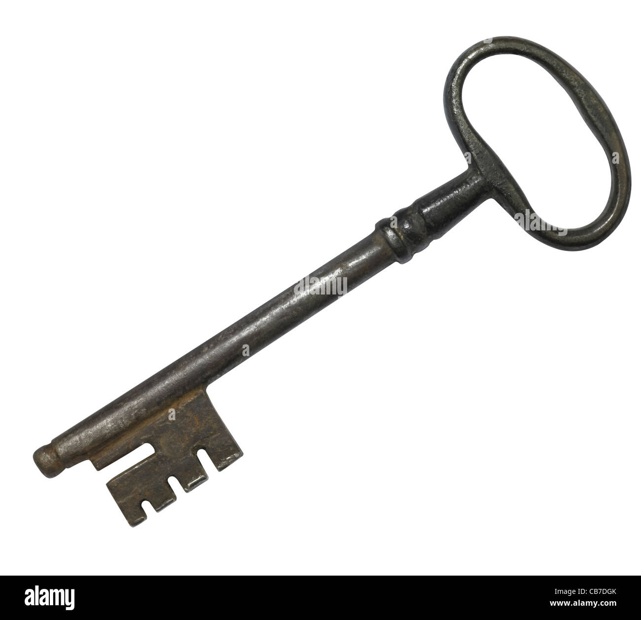 studio photography of a old key isolated on white with clipping path ...