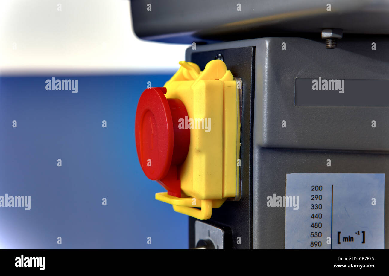 AC power outlet on a industrial box column drill Stock Photo - Alamy