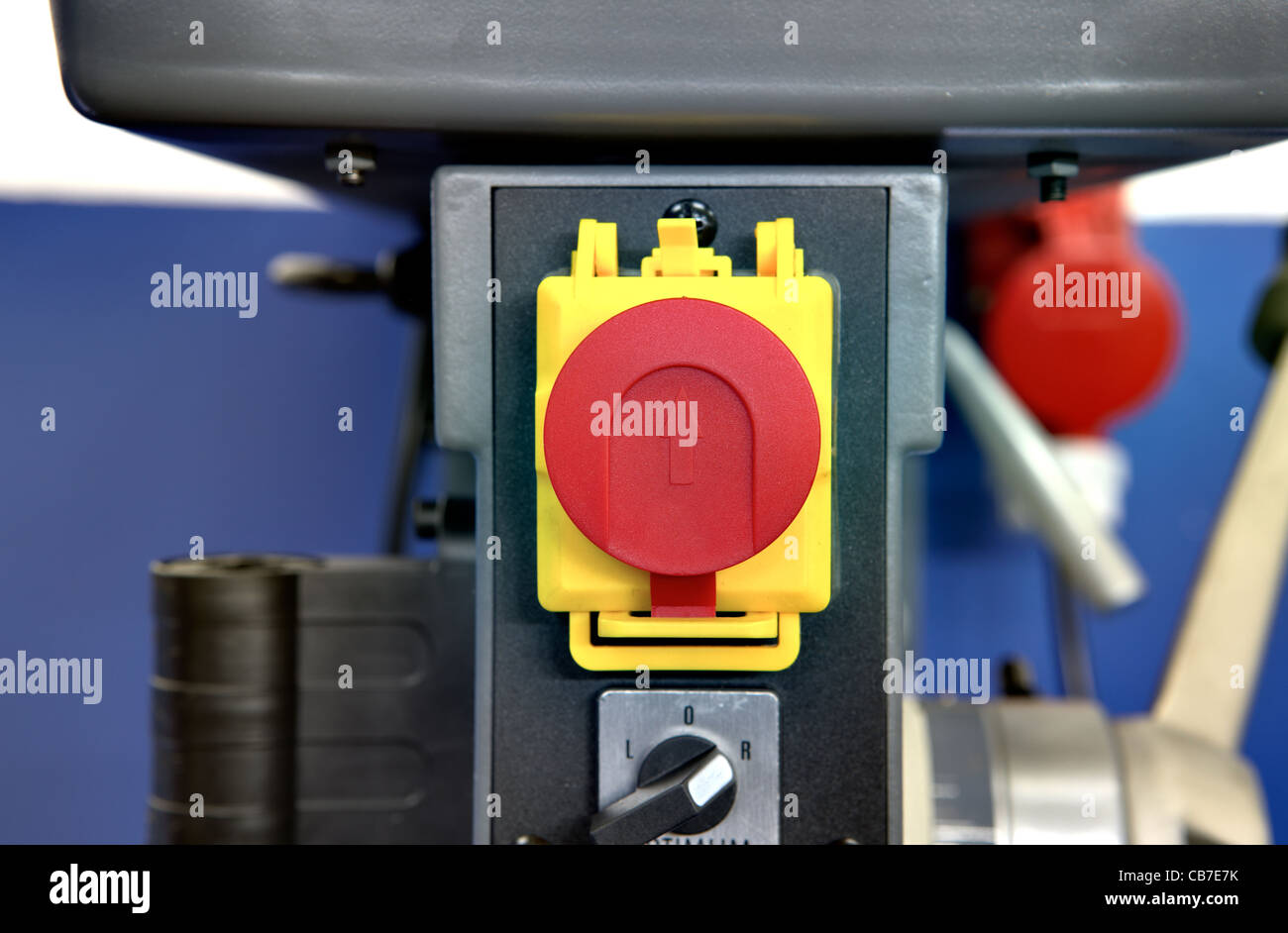 AC power outlet on a industrial box column drill Stock Photo - Alamy