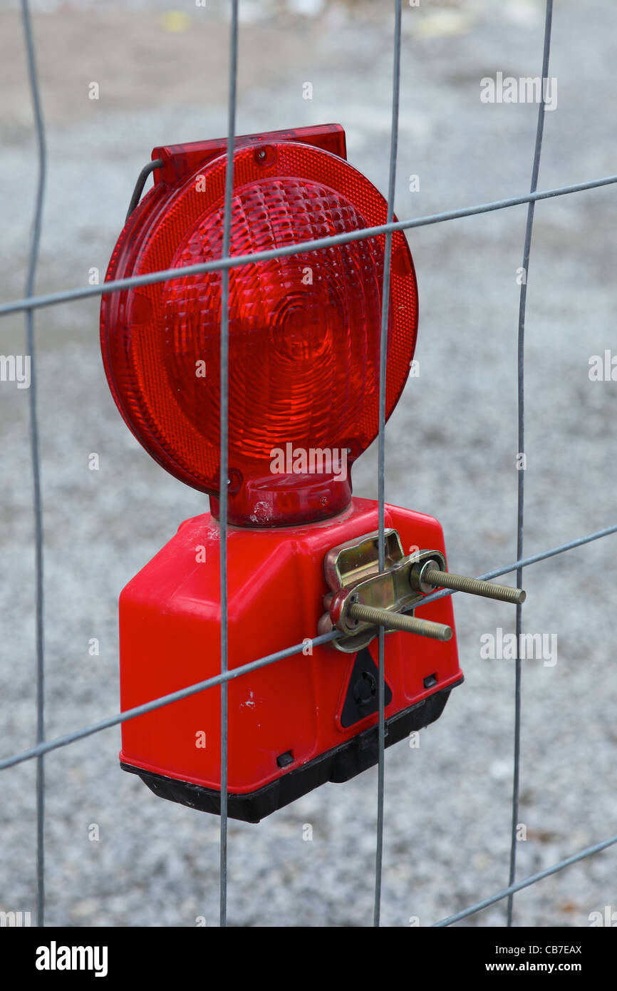 Light construction fence blinking warning hi-res stock photography and ...