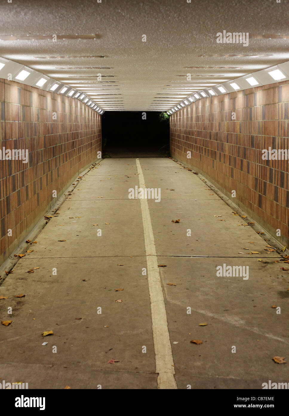 Subway at night with brightly lit lighting Stock Photo - Alamy
