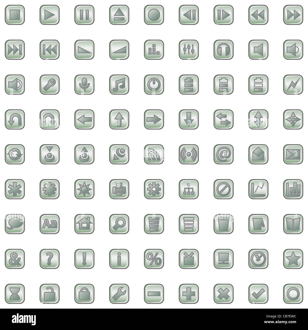 Internet and website grey icons set isolated on white Stock Photo - Alamy