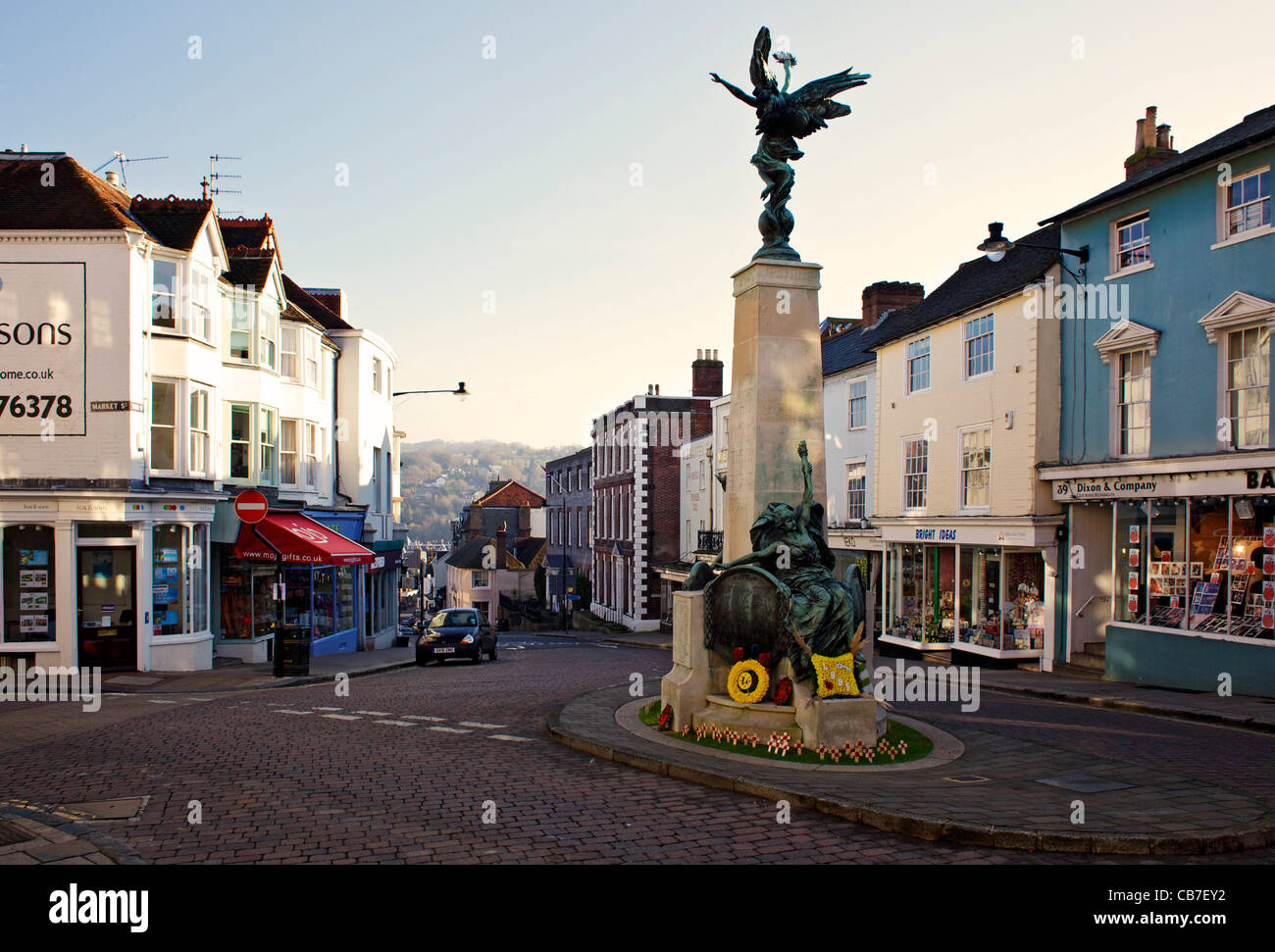 War memorial and High Street Lewes Stock Photo - Alamy