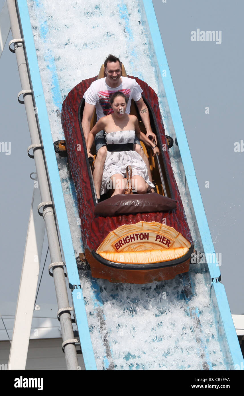 A couple having fun a water ride on Brighton Pier. Picture by James ...