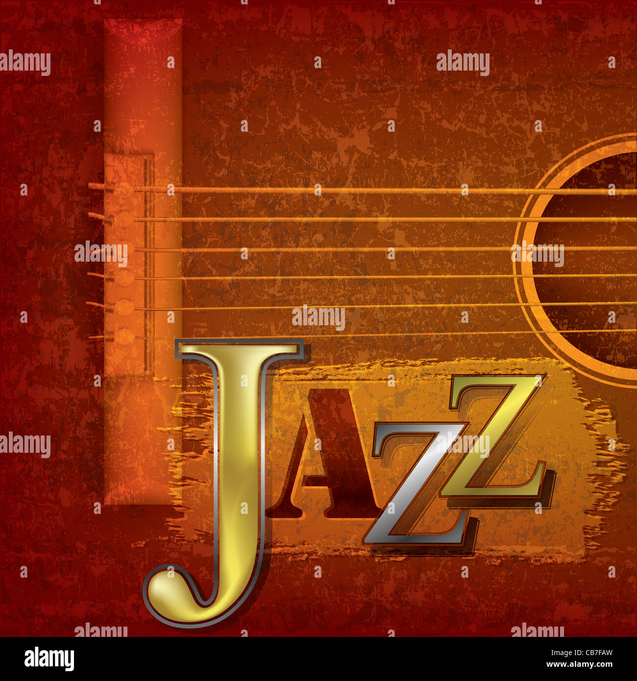 Abstract cracked jazz music background with acoustic guitar Stock Photo ...